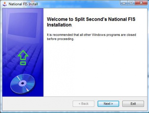 National FIS Software : Installation - SplitSecond